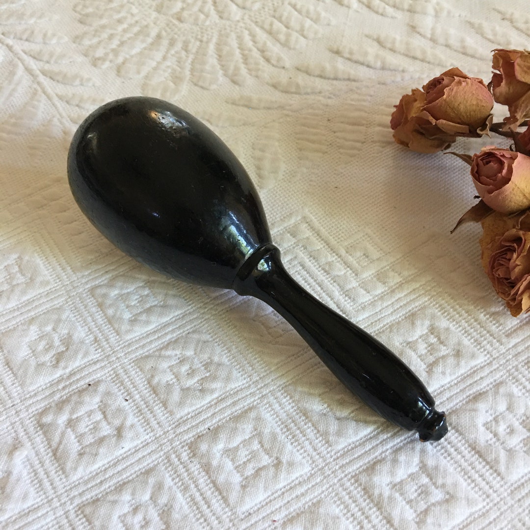 Vintage Black Darning Egg With Shaped Handle End. Darning Socks or for ...