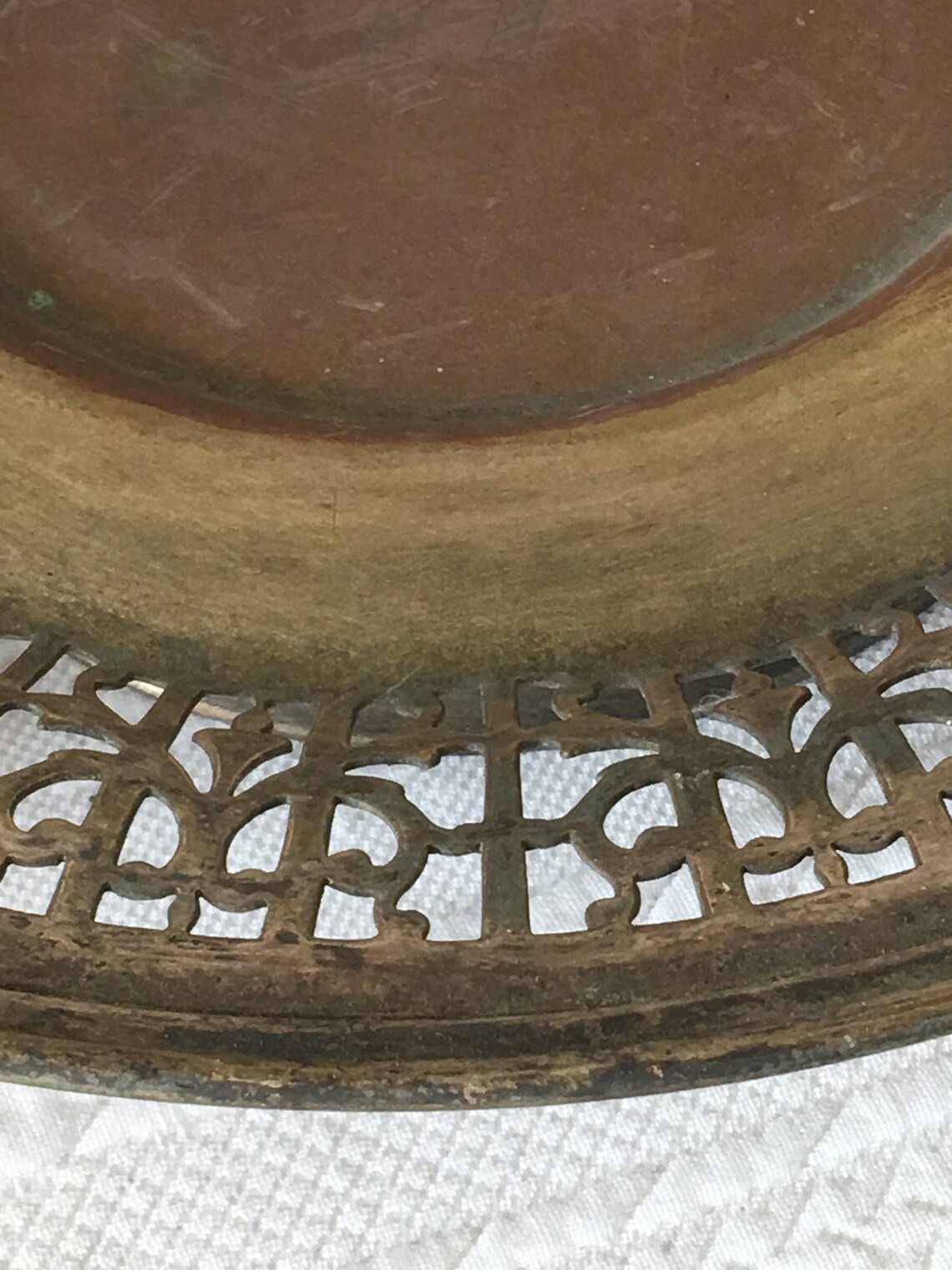 Victorian Calling Card Tray. Open Work Metal Shallow Pedestal - Etsy