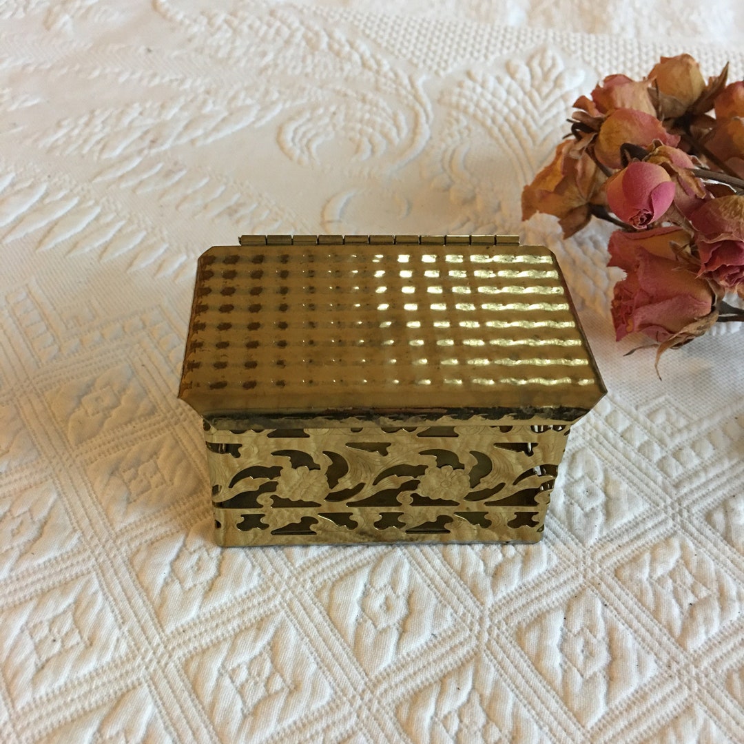 Vintage Seiden Solid Brass Openwork Rectangular Box. Original Seiden ...