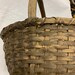 Antique Rustic Large Market Style Basket. Wood Slats Darkened With Age ...