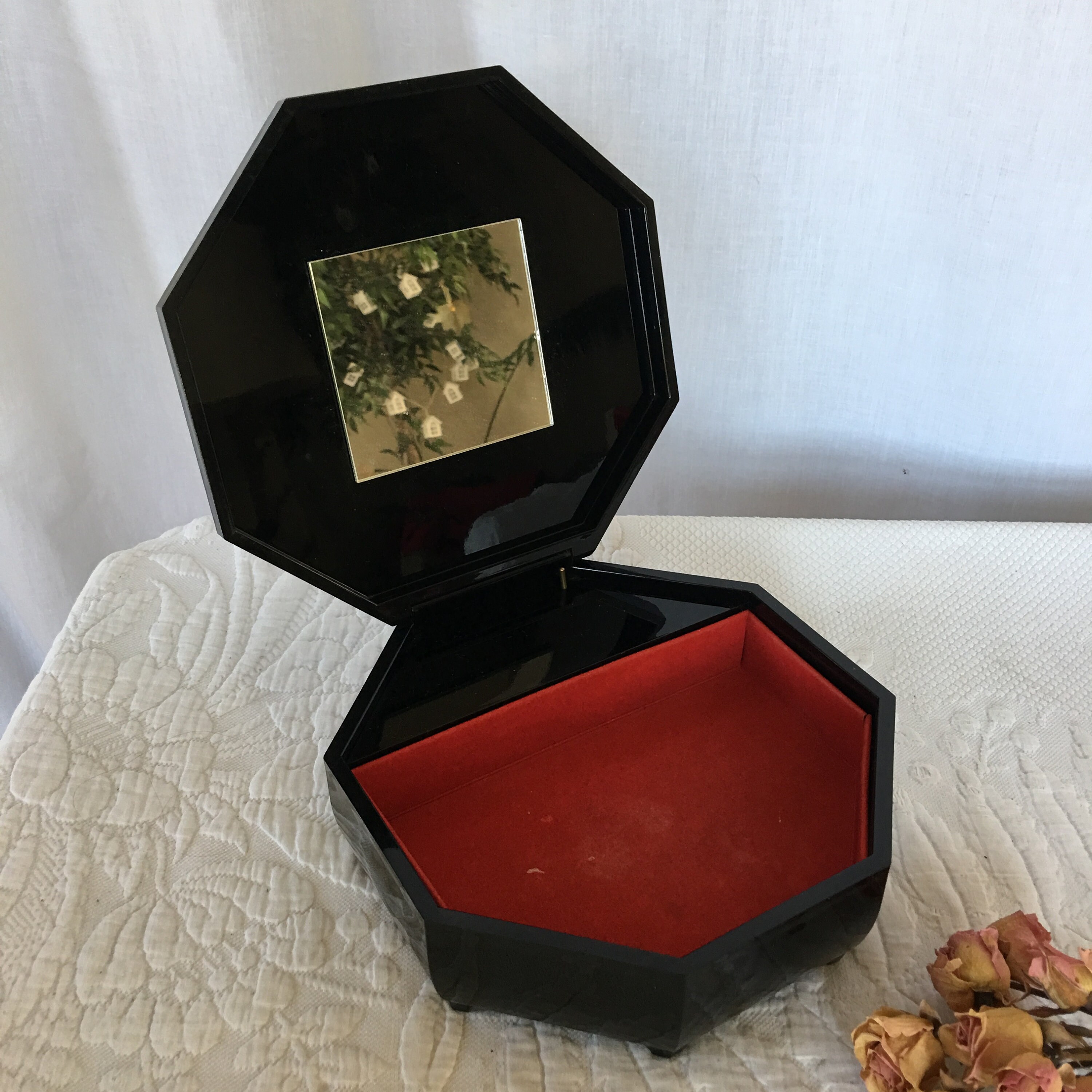 Vintage Hexagon Shiny Plastic Jewelry Box Music Box With - Etsy
