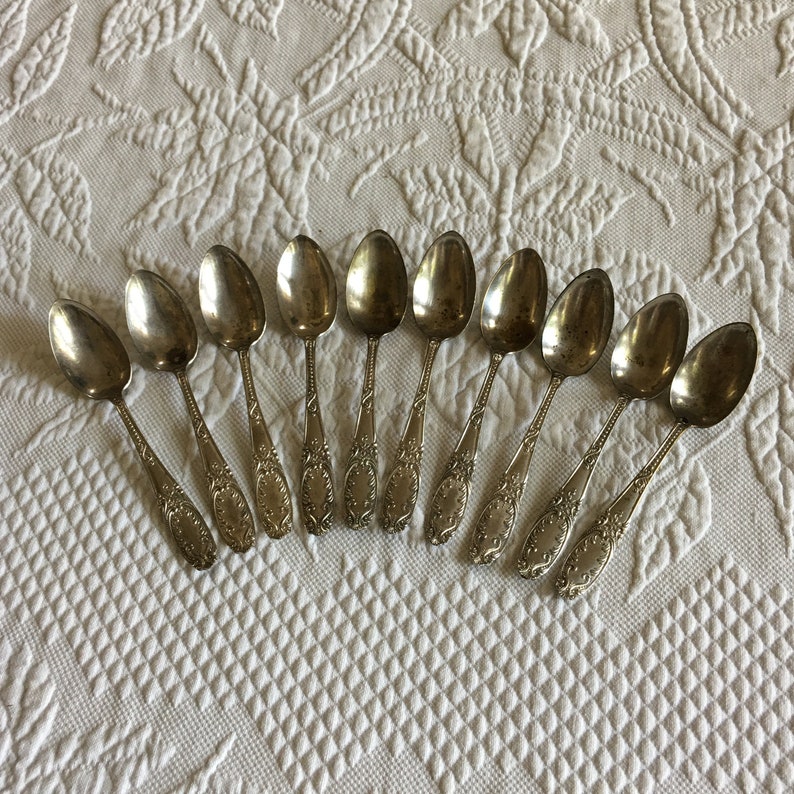 Vintage 10 Crown Silver Plate Co. Demitasse Spoons With Leafy - Etsy
