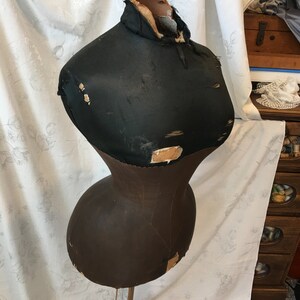 Antique Victorian Wasp Waist Mannequin. Bustle Back Paper Mache W/ Wood ...
