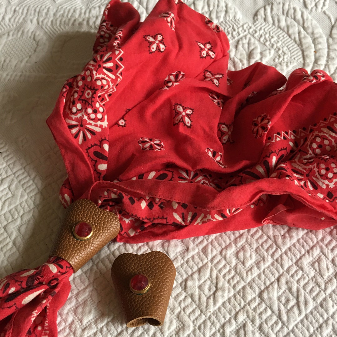 Vintage Neckerchief With Bolo Type Jeweled Leather Holder. Purchase One ...