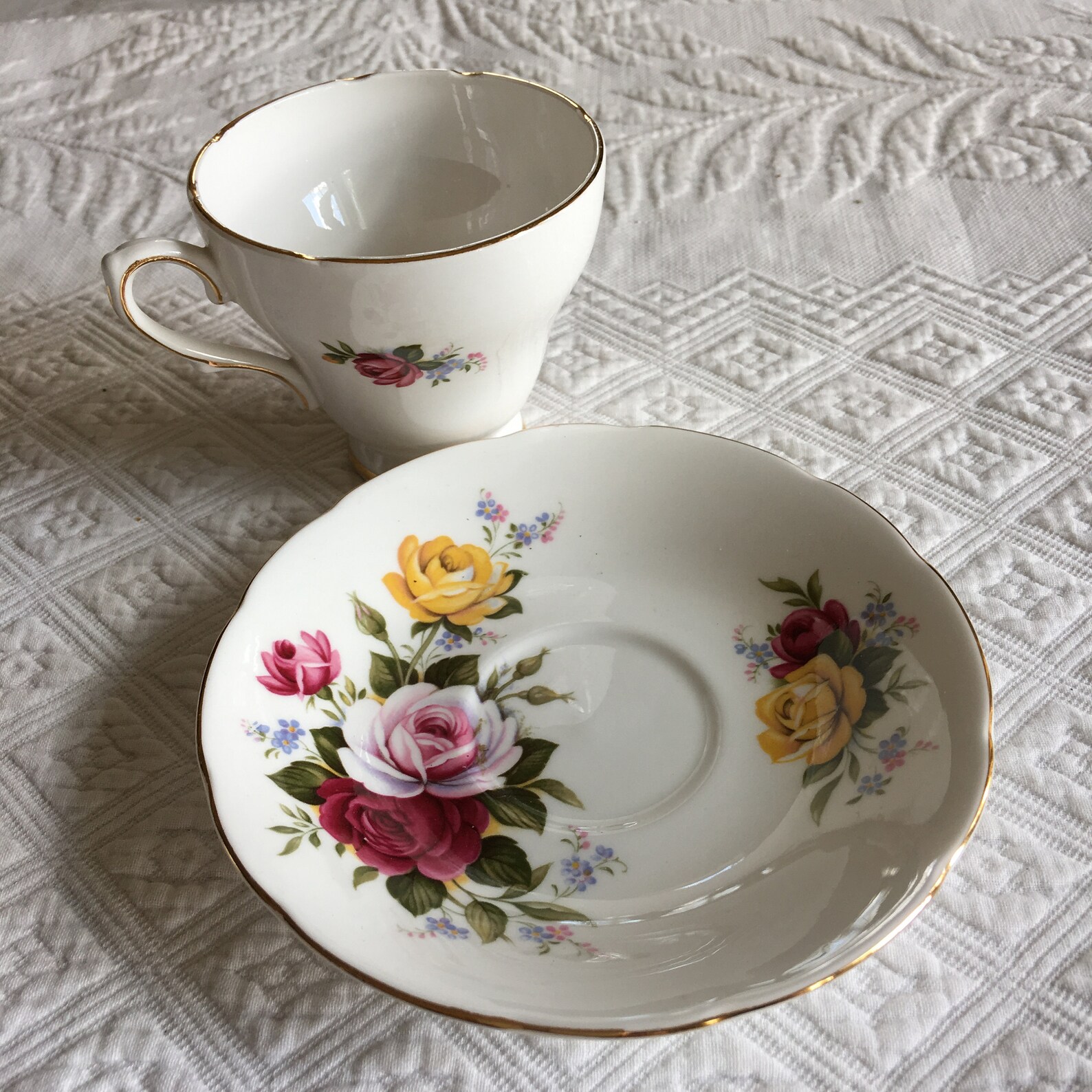 Vintage Royal Sutherland Fine Bone China Teacup and Saucer | Etsy