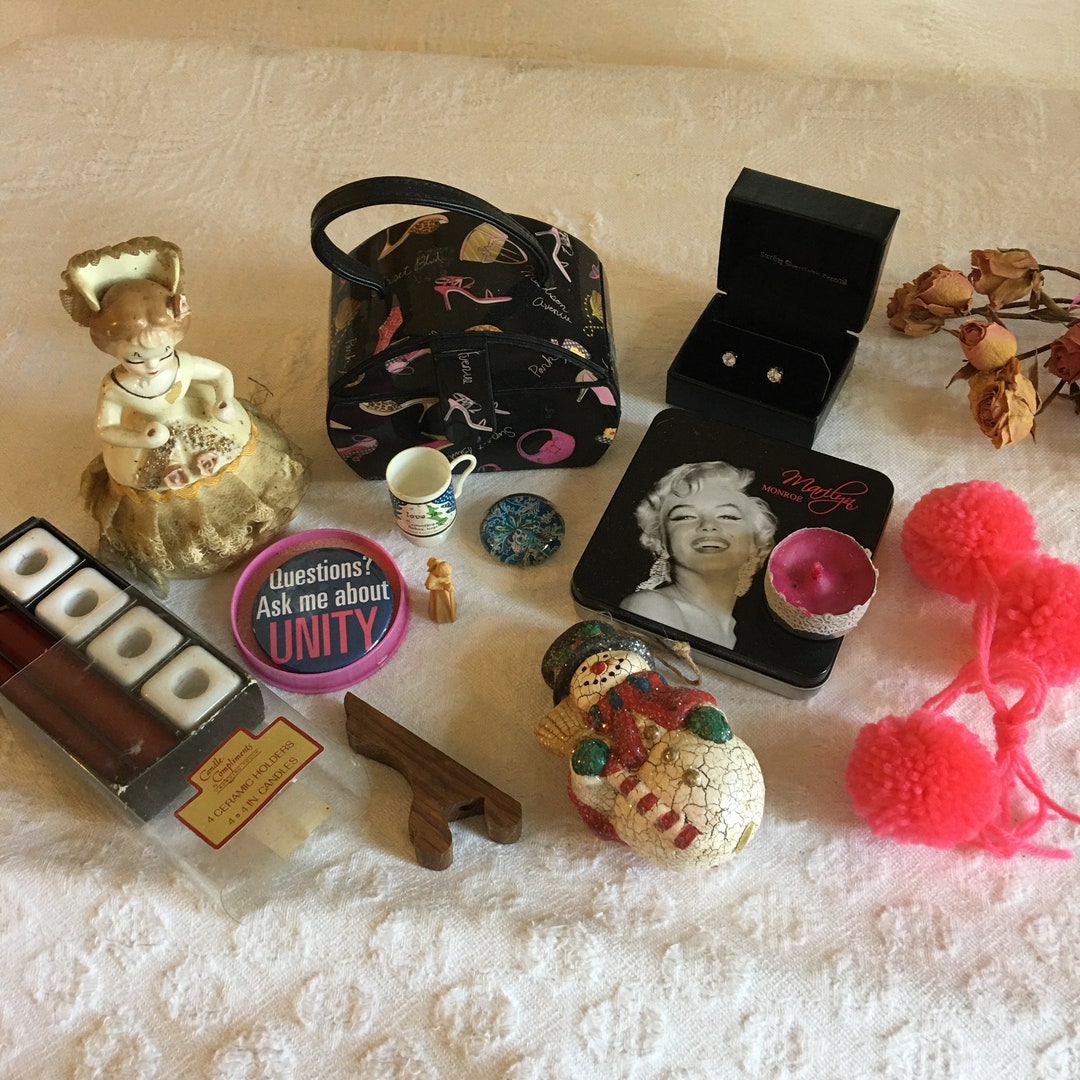 Vintage Grab Bag Collection of 14 Items, Use or Repurpose in Crafting ...