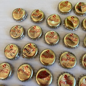 Vintage 50 Gold Coca Cola Bottle Top Caps. Repurpose in Crafting ...