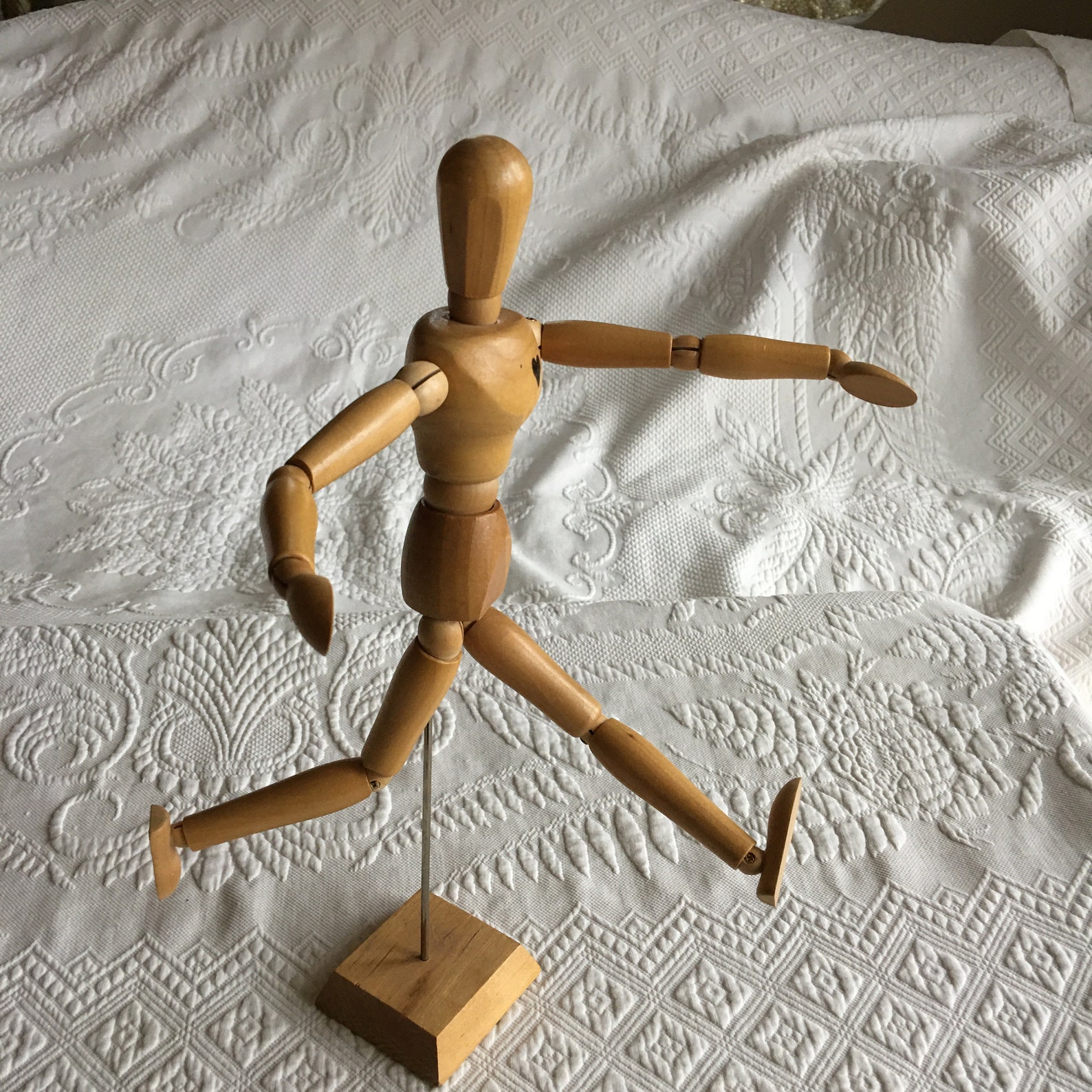 Vintage Wooden Mannequin. Wood Posable Figurine for Art or | Etsy