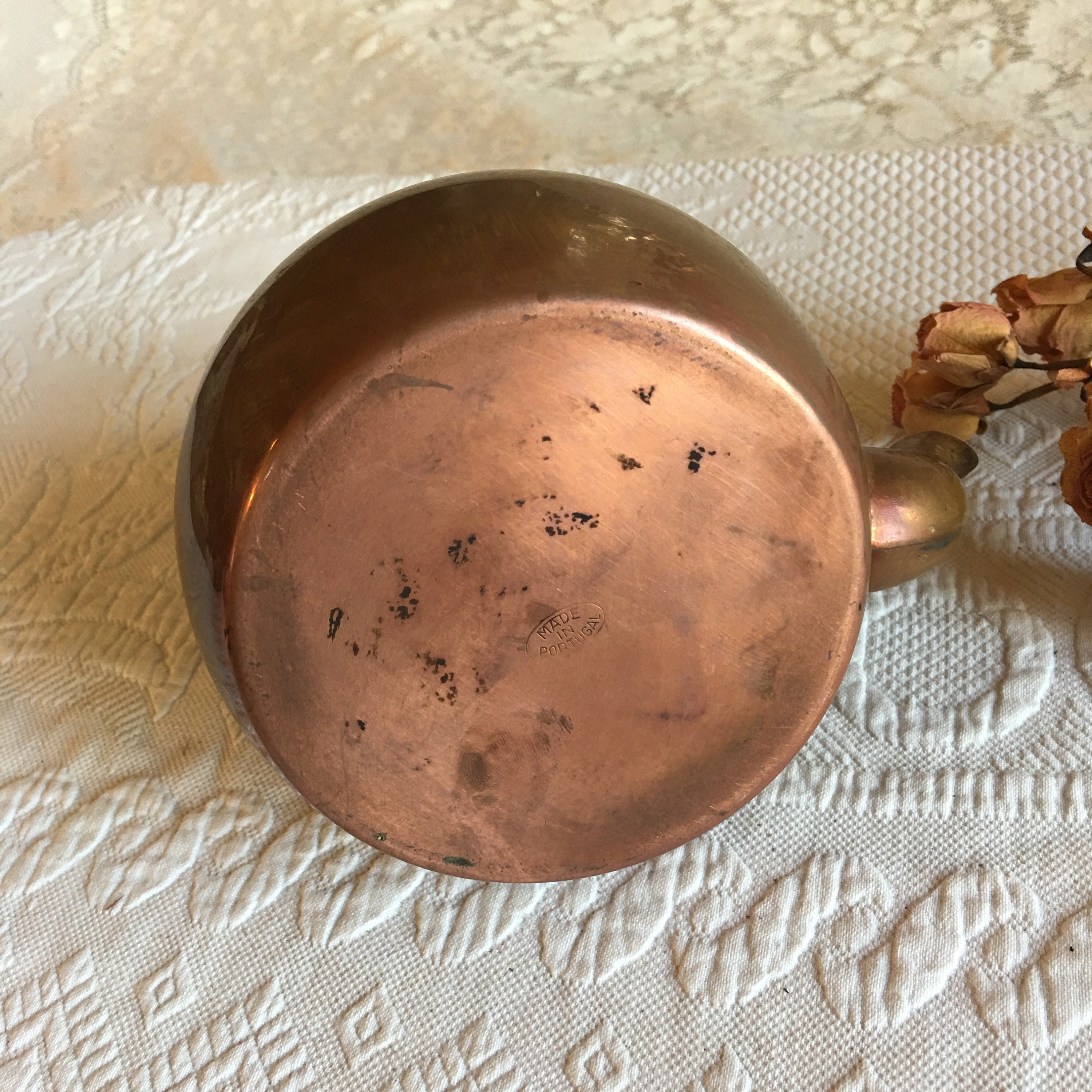 Vintage Small Copper Teapot With Wooden Handle and Knob on Lid. Swing ...