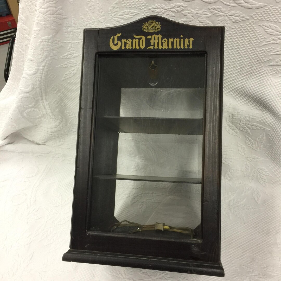Antique General Store Display Case Grand Marnier Wooden Liquor Bottle ...