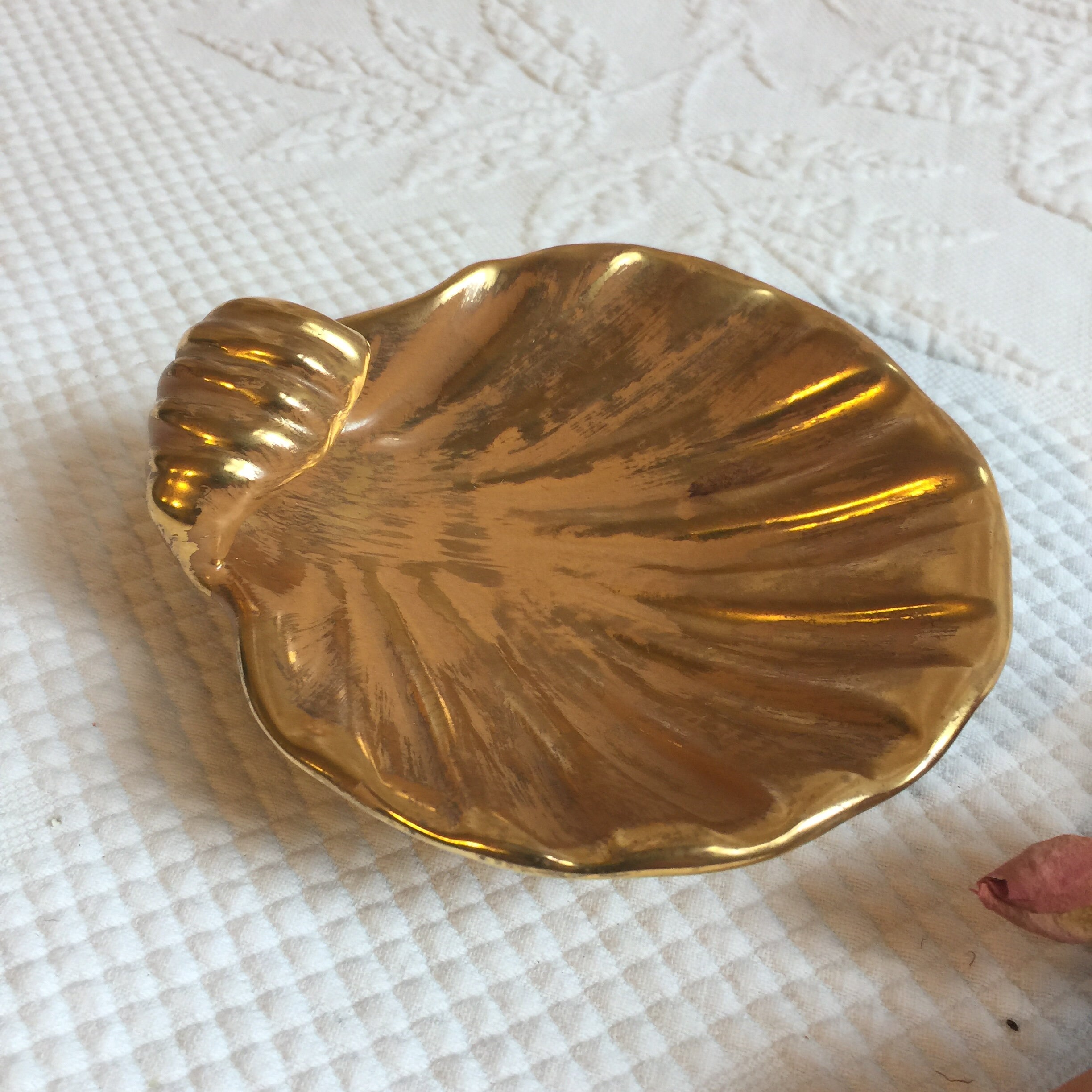Vintage Stangl Granada Gold Shell Pin Dish. Use to Collect Jewelry or ...
