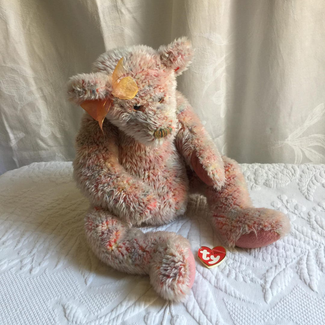 Vintage Ty 2000 Razzmatazz Bear in Large Size. Pink, Blue and White ...
