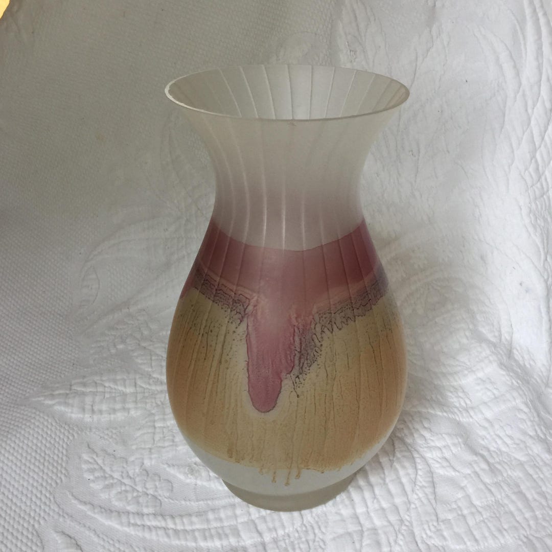 Vintage 1970s Rueven Nouveau Art Glass Hand Blown Frosted Large Glass ...