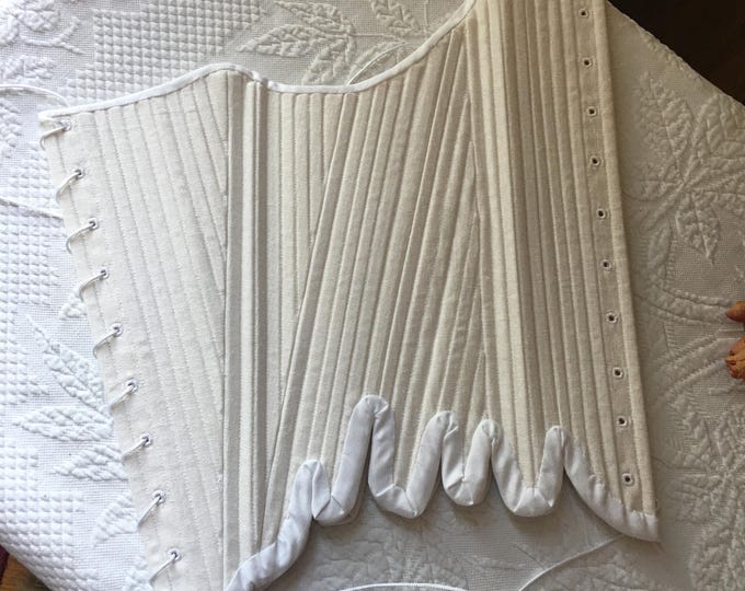 Vintage Colonial 18th Century Stays Handmade in Linen. Cream Outside ...
