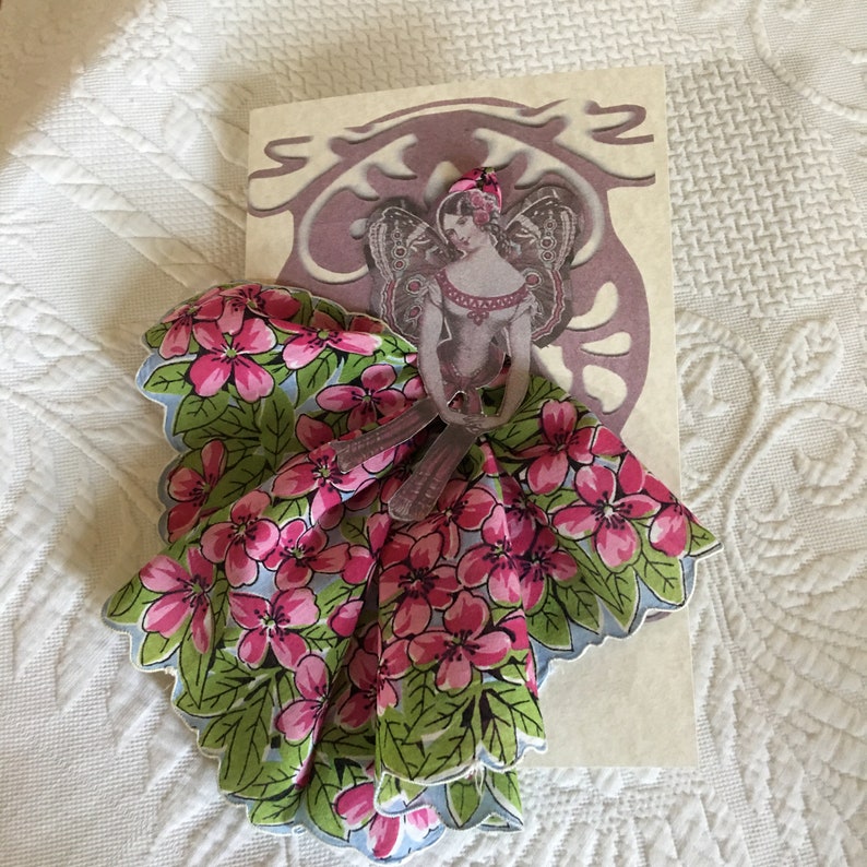 Vintage Handkerchief Greeting Card. Choose Your Card. Angel - Etsy