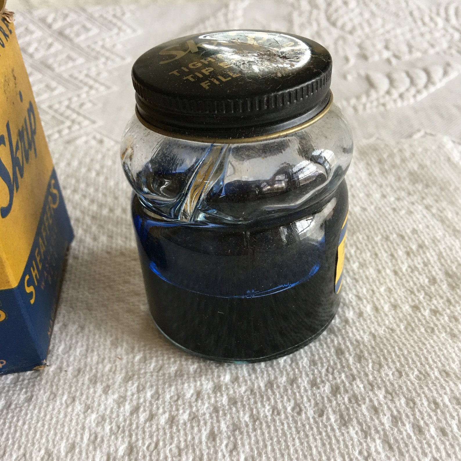 Vintage Royal Blue Ink and Washable Blue Sheaffer's Skrip Ink. 4 Ounce ...