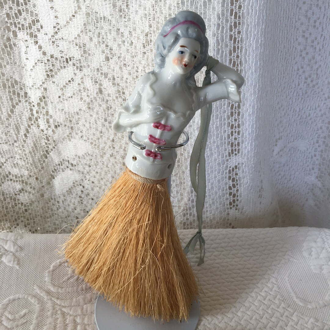 Antique Dresser Brush. Porcelain Lady Dresser Brush With Gray Hair ...