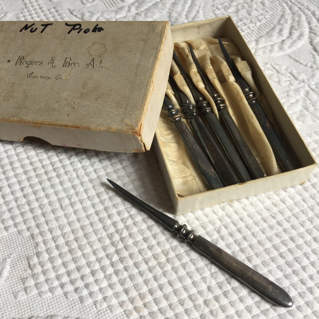 Vintage Nut Picks Set. Rogers & Bro. A-1, Waterbury, Conn. Silver Plate ...