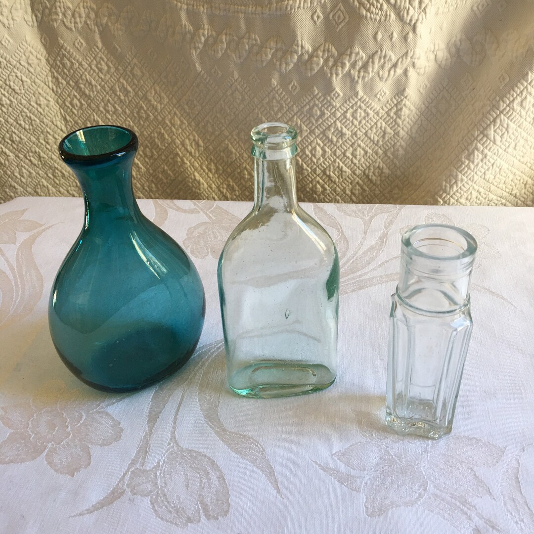 Vintage Unique Bottle for Display in Grouping. Use for a Flower Vase ...