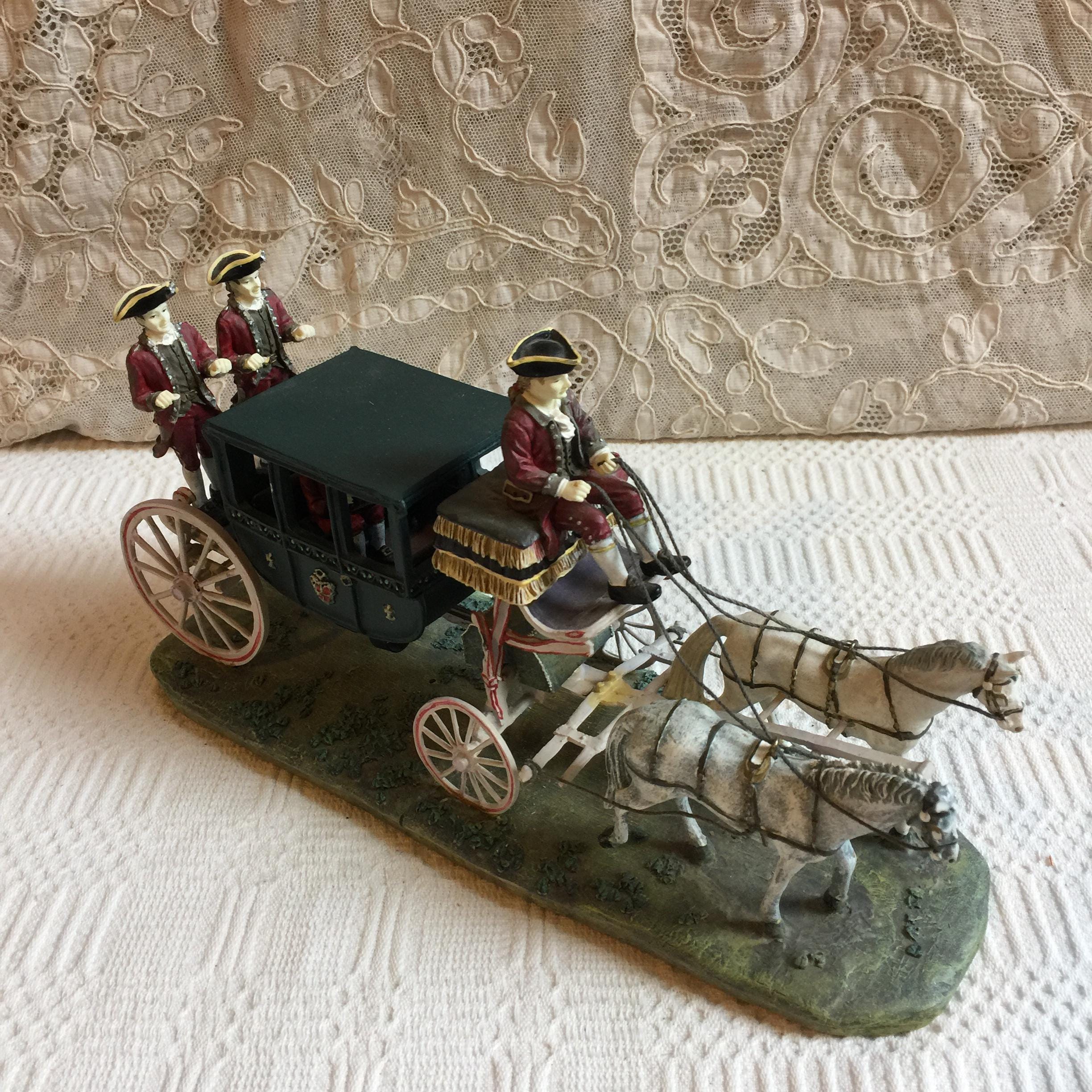 Vintage 1997 Colonial Carriage With Driver, Two Coachmen and Two Horses ...