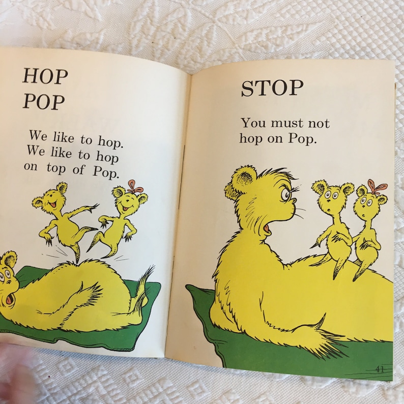 Vintage 1963 Hop on Pop by Dr. Seuss the Simplest Seuss for | Etsy