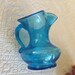 Vintage Art Hand Blown Crackled Glass Pitcher With Ruffled - Etsy