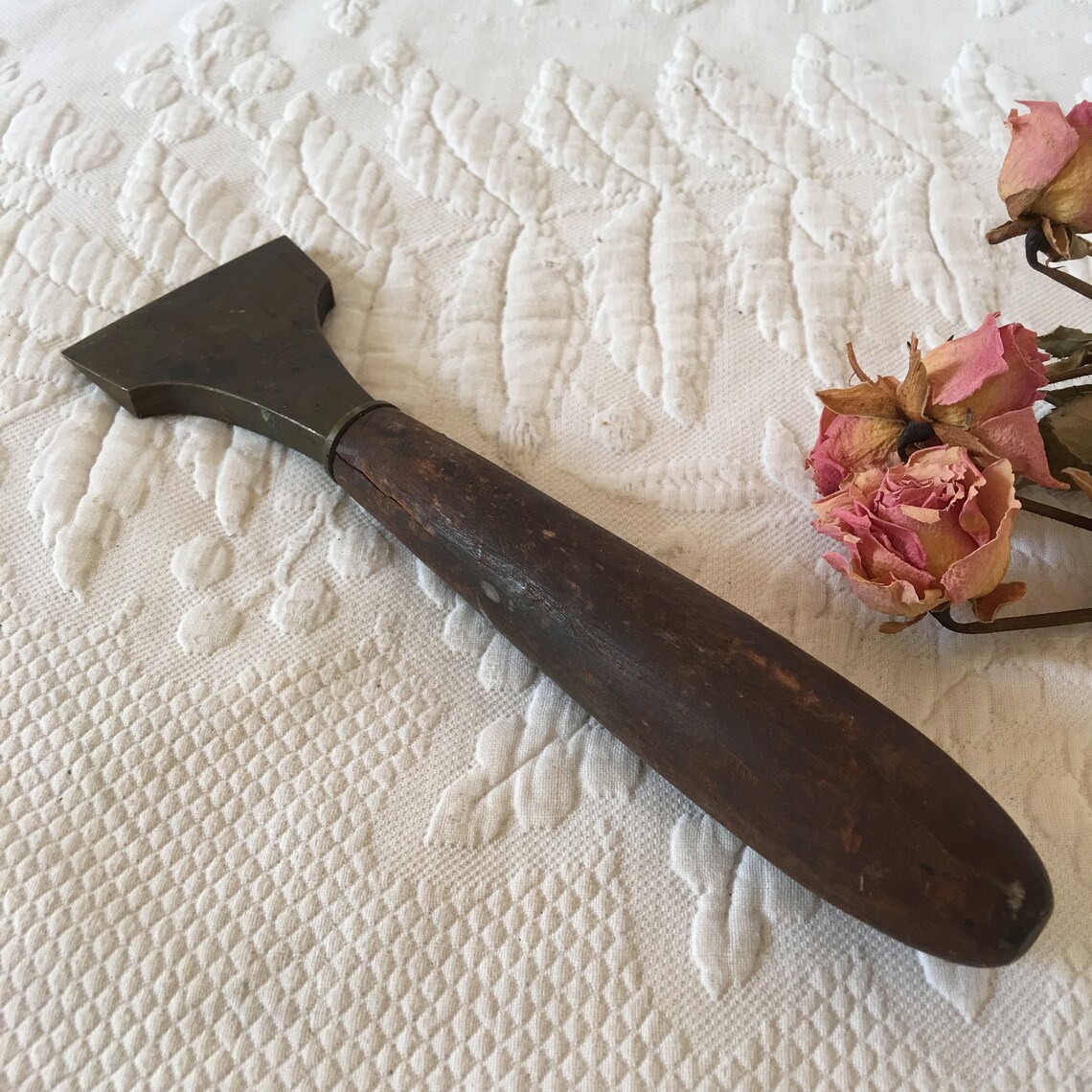 Vintage Wood Handled Razor Holding Scraper. Solid Brass Razor - Etsy