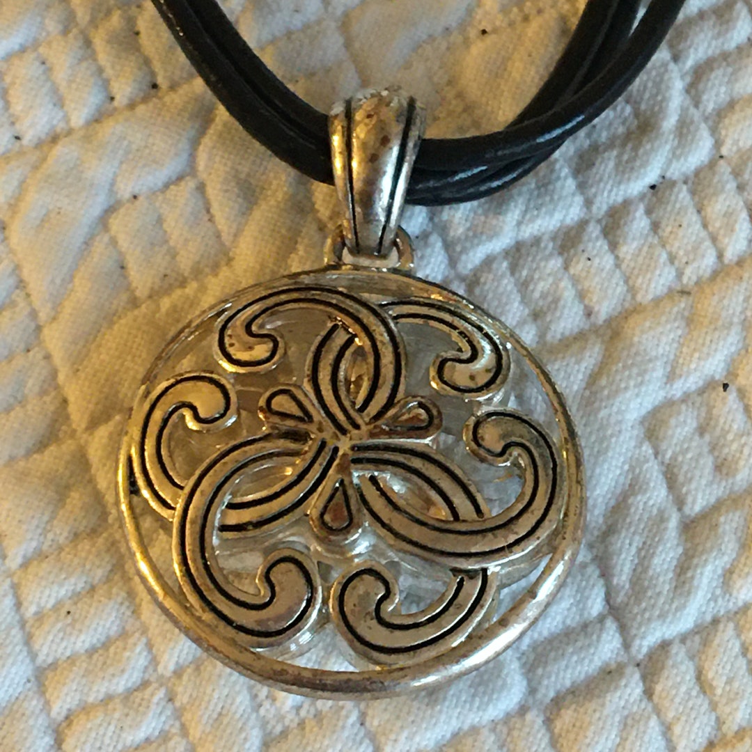 Vintage Brighton Contemporary Pendant Necklace. Swirling Silver Plate ...