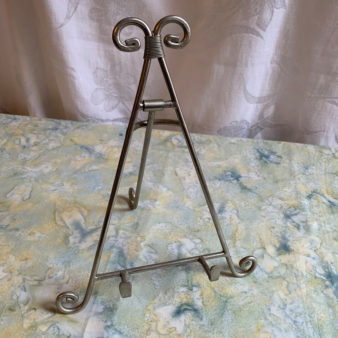 Vintage Silver Picture Frame Stand in Brass Metal. Curled Ends of Stand ...