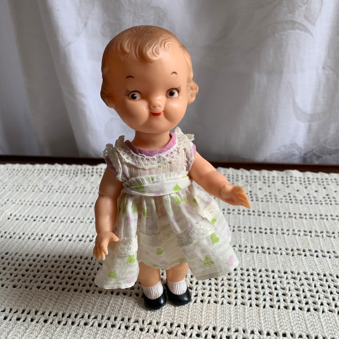 Vintage Campbell Kid Doll, Ideal Toy Corp. Rubber Doll Wearing ...