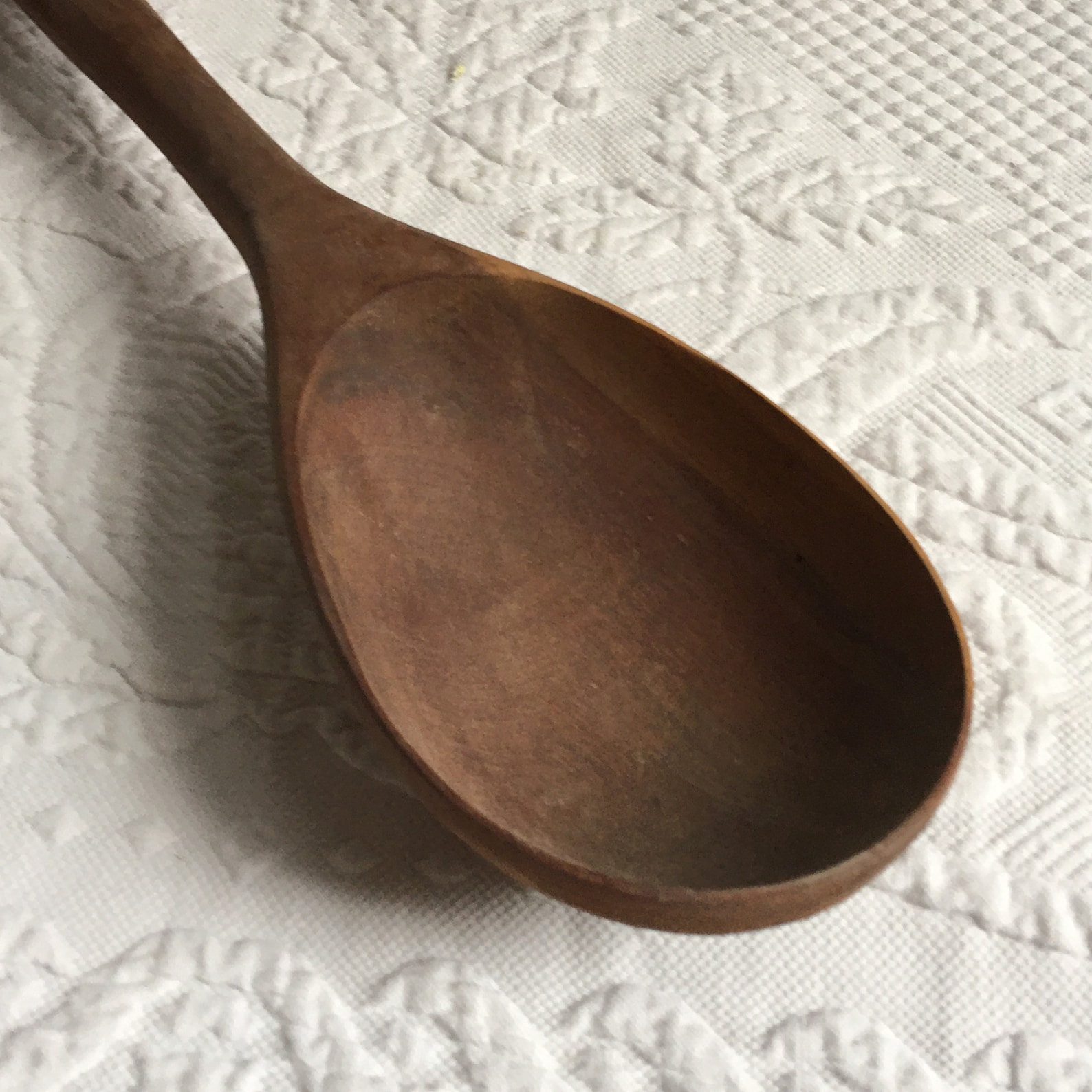 Vintage Wooden Bowl Spoon With Hole in End of Handle With Leather Strap ...