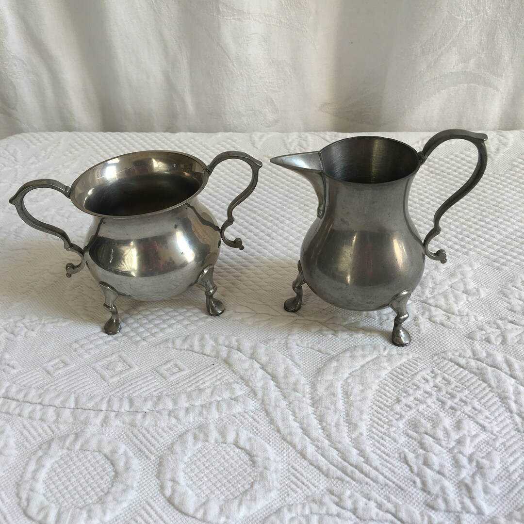 Vintage Williamsburg Stieff Pewter Creamer and Sugar. Williamsburg ...