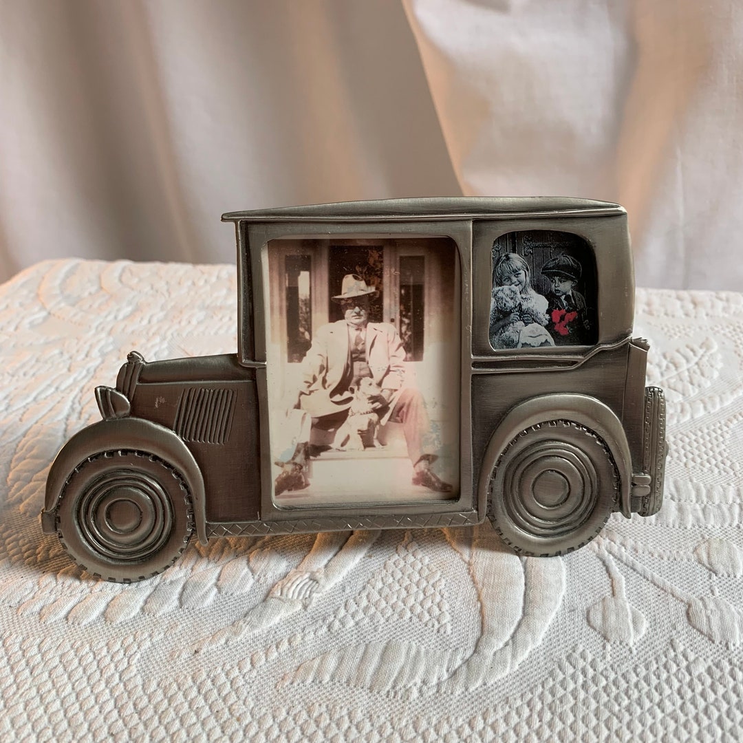 Pewter Look Truck Picture Frame With Tabletop Stand. Antique Automobile ...
