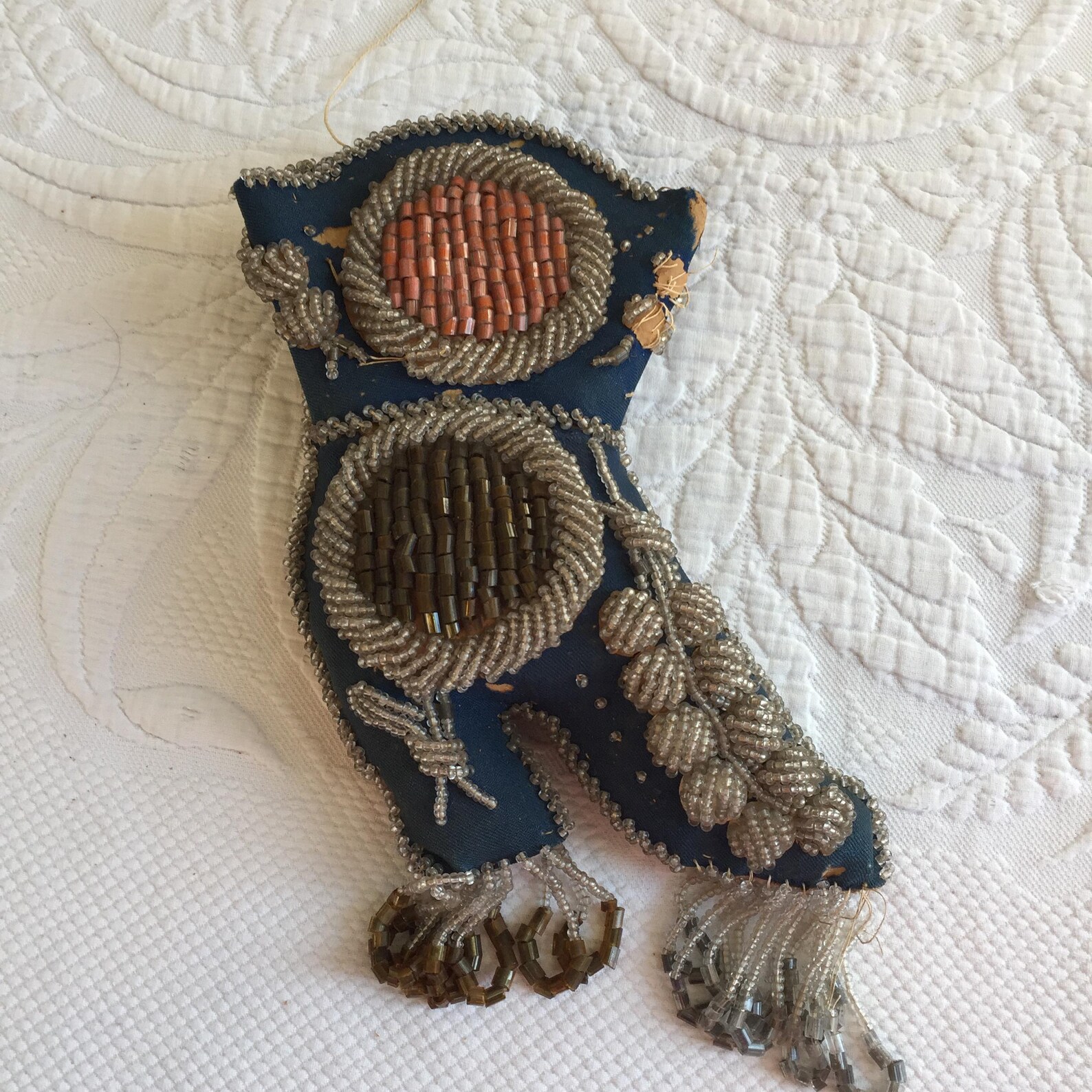 Antique Victorian Late 1800s Heavily Beaded Wall Pocket for Decor ...