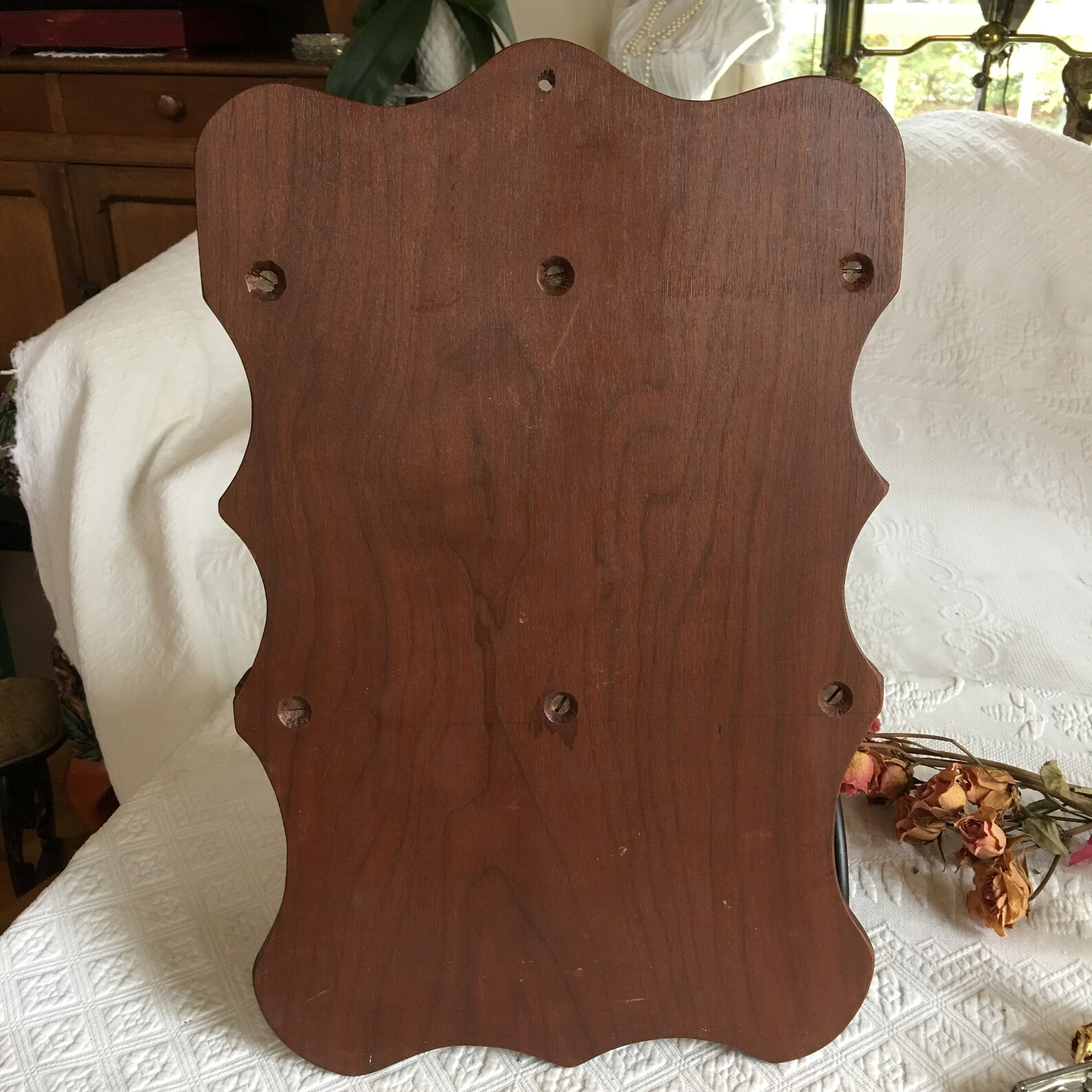 Vintage Wooden Spoon Rack Display Board. Shaped Scalloped Edge - Etsy