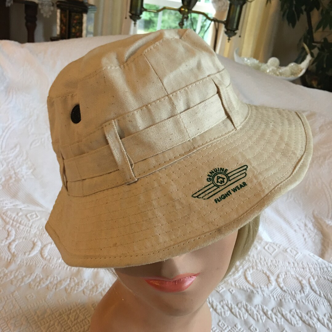Vintage Size 59 Genuine Flight Wear Bucket Sun Hat. 100% Cotton ...