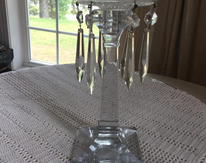 Antique 1920s Candle Surround Drip Bobeche W/ 6 Dangling Crystals ...