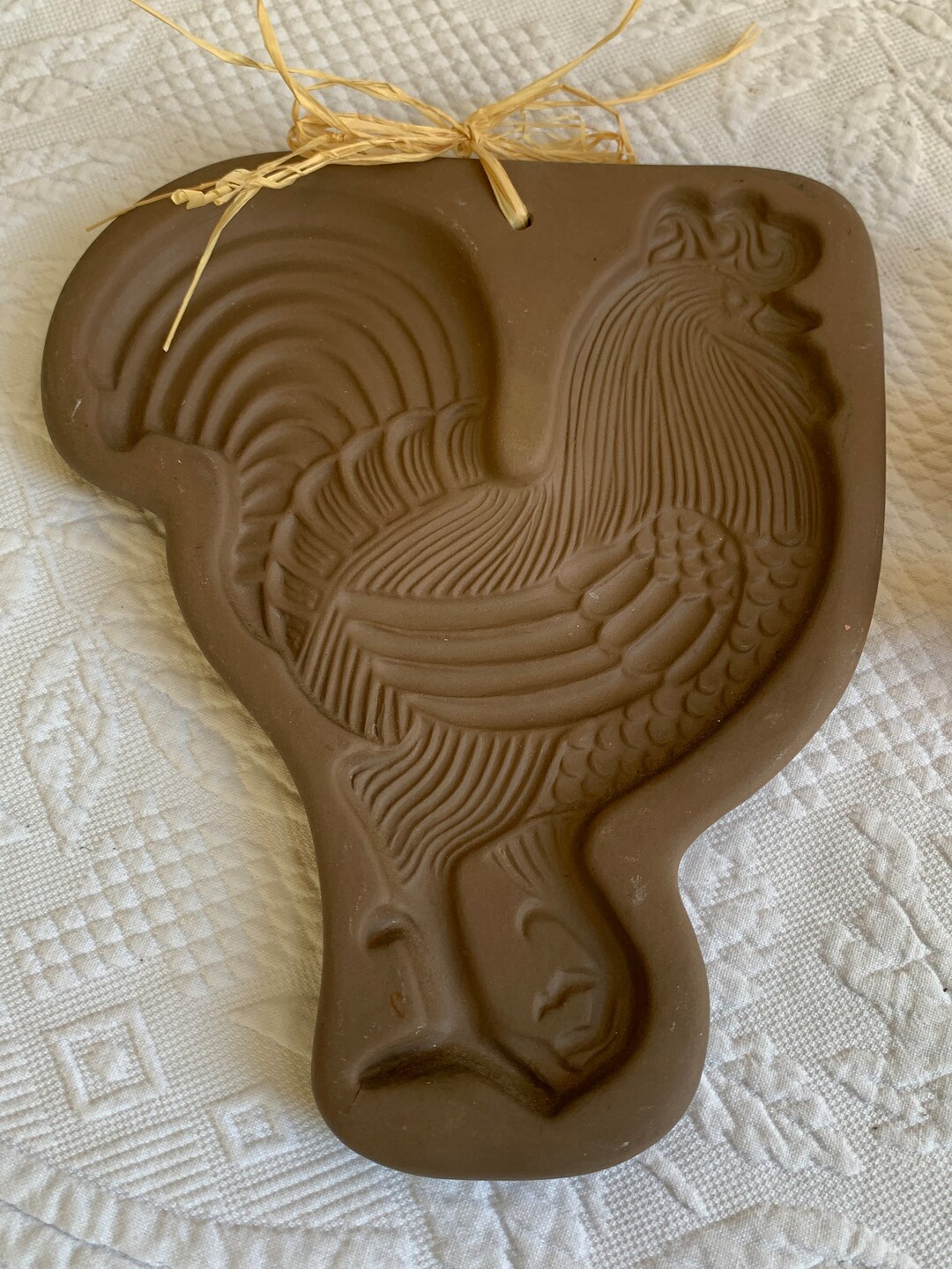 Vintage Hartstone Clay Pottery Rooster Mold. Cookie Mold With Detailed ...