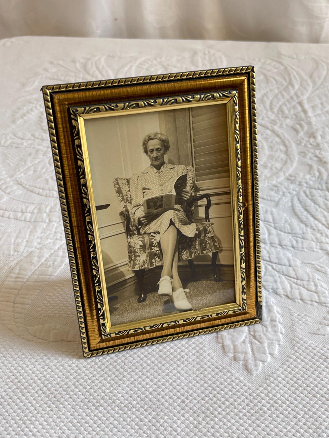 Vintage Gold Frame With Lady Picture. Great for Display as an Adopt an ...