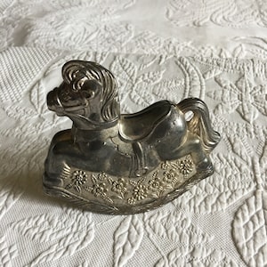Vintage Bank Rocking Horse. Silver Plate Baby Bank Rocking Horse. - Etsy