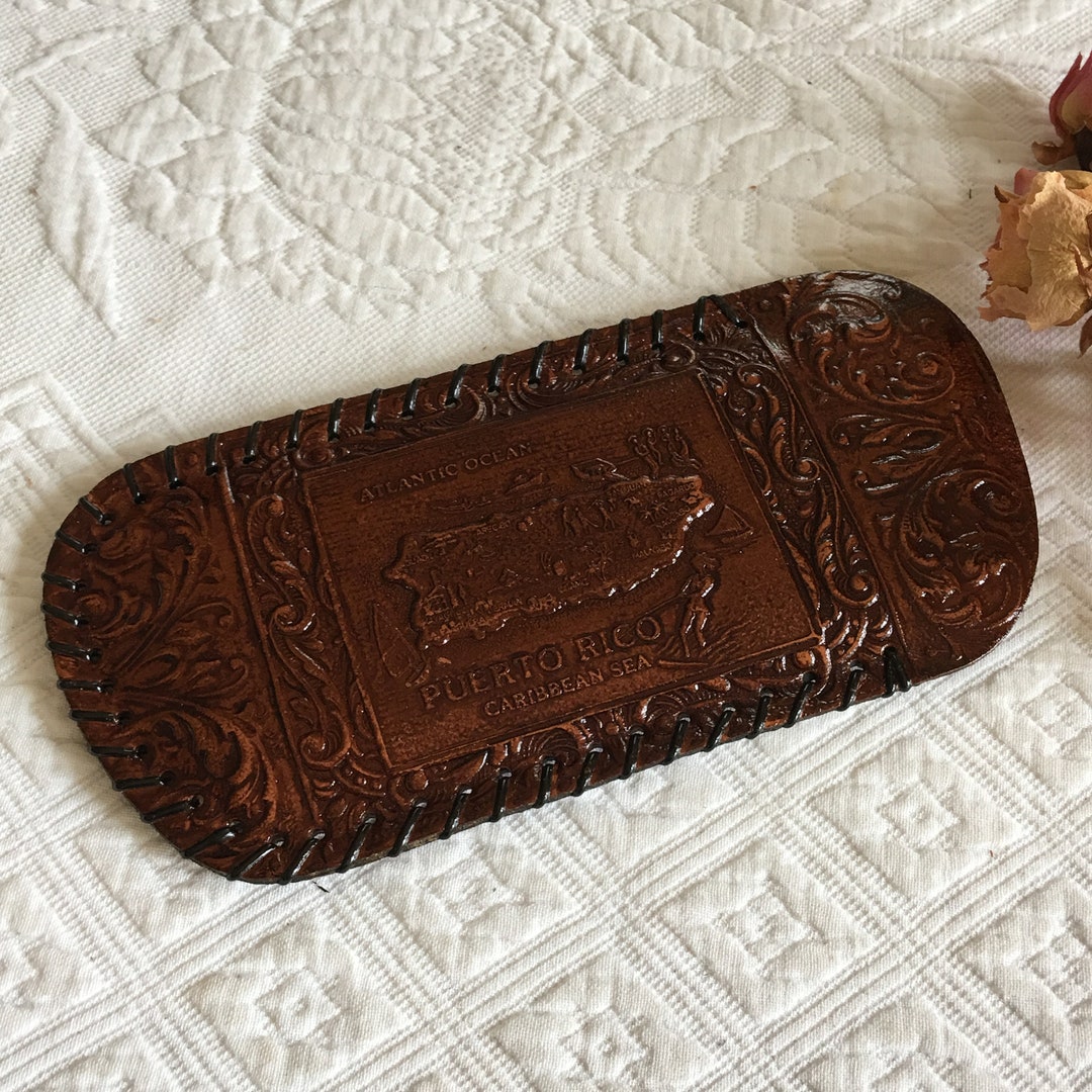 Vintage Embossed Glasses Case From Pueto Rico. Souvenir Hand Made ...
