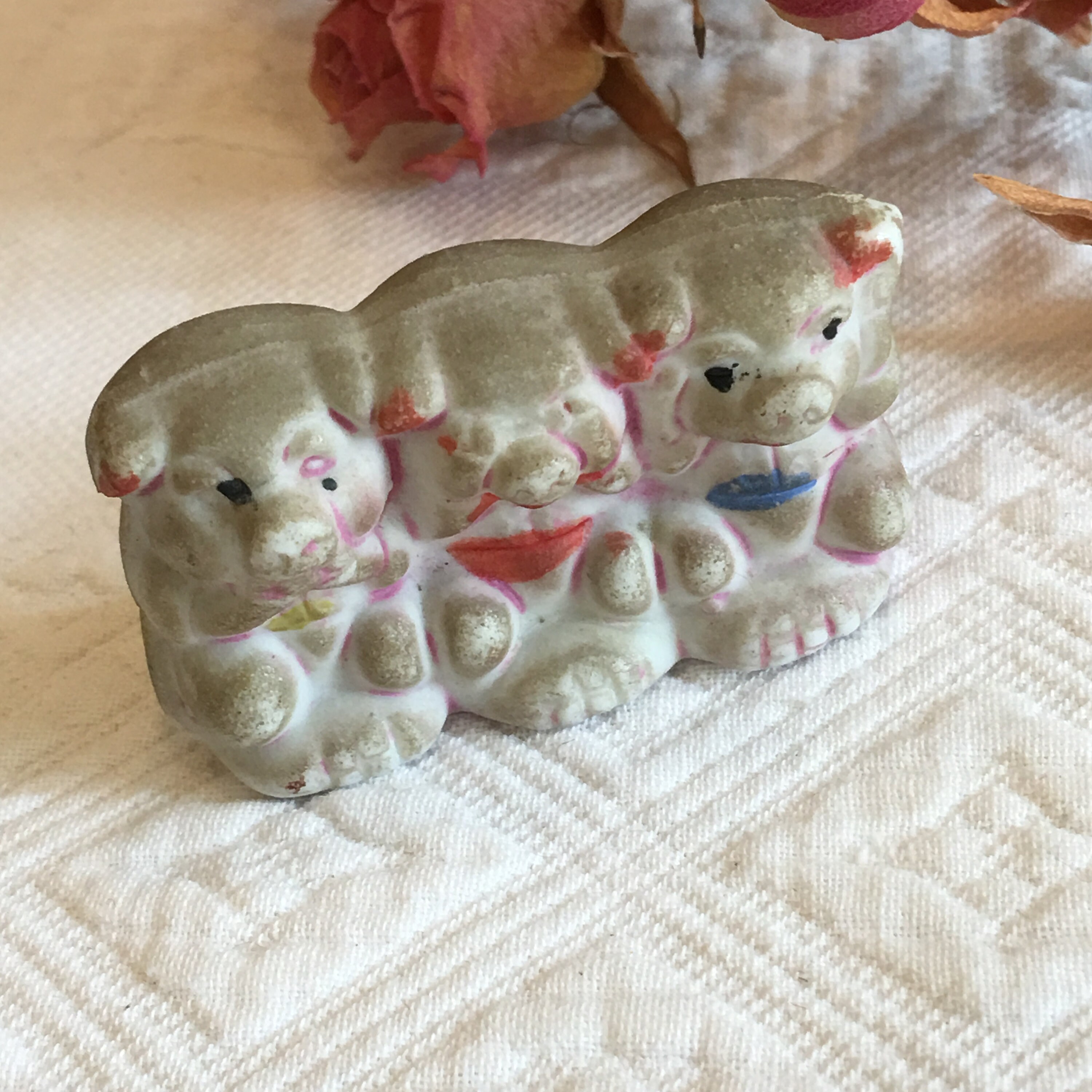 Vintage Three Little Pigs Figurine. Speak No Evil, See No Evil and Hear ...