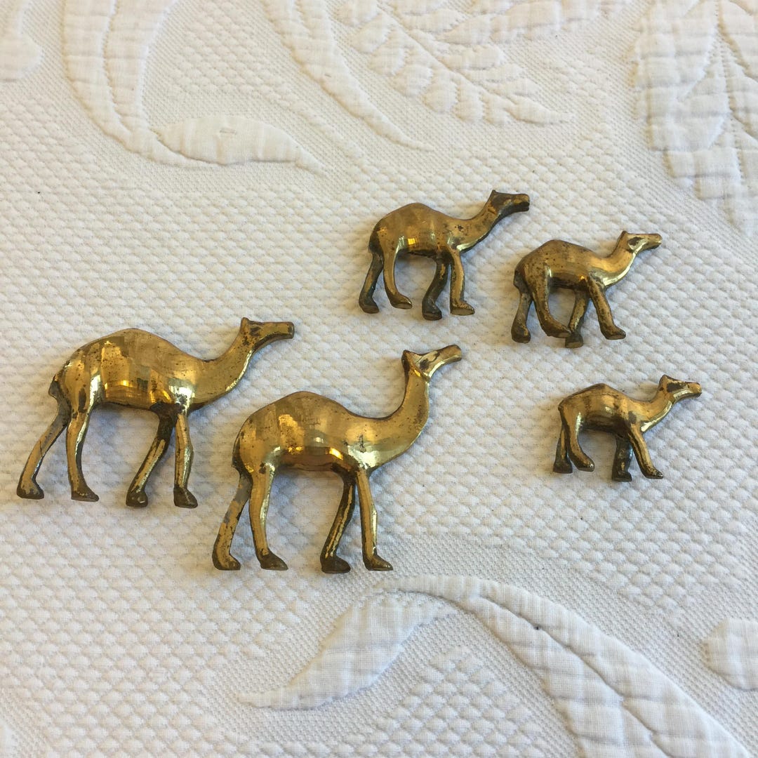 Vintage Miniature Brass Camel for Miniature Display. Mini Gold Brass ...