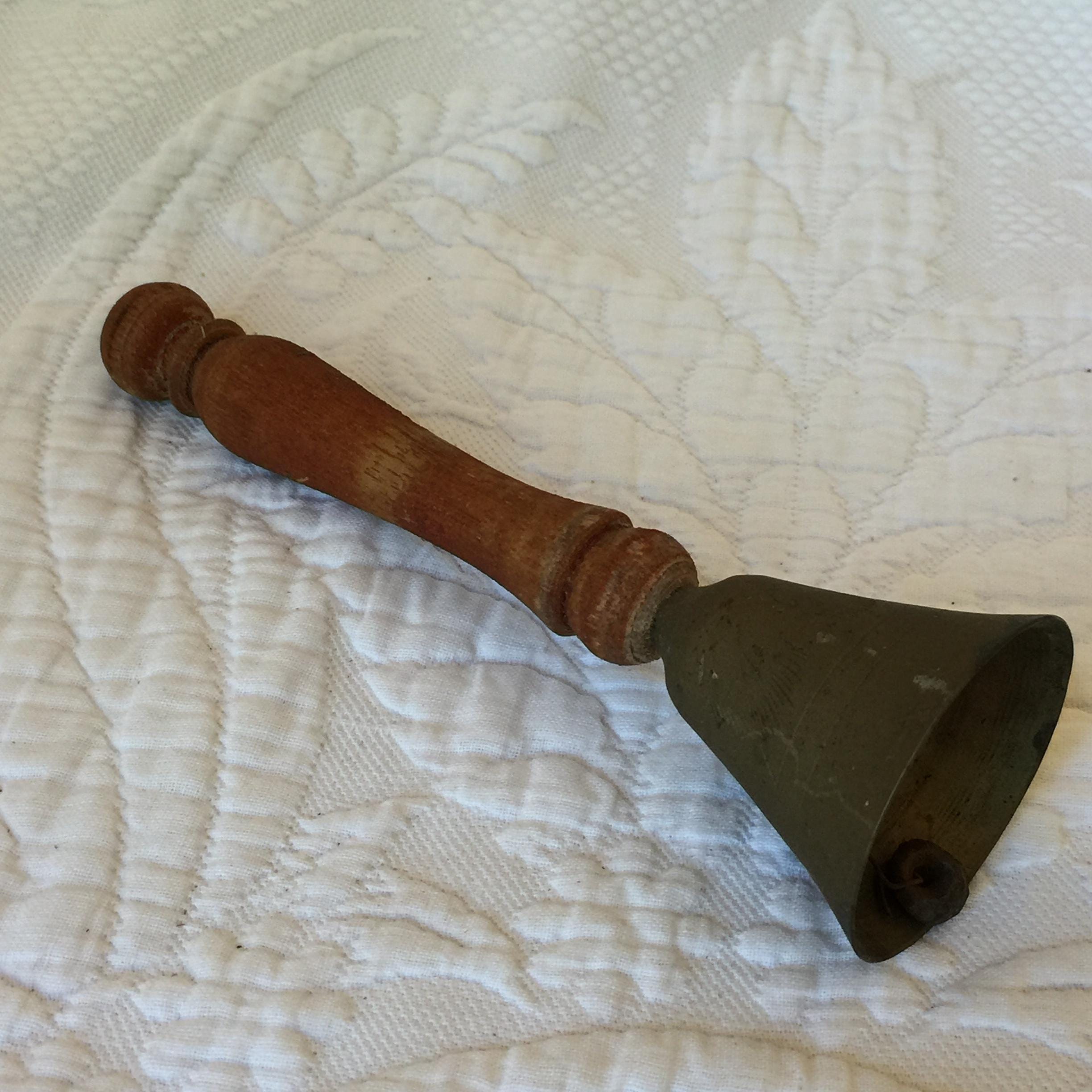 Vintage Brass and Wood Handled Bell. Bell to Call for Help From a Bed ...