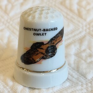 Vintage Owl Collector Thimble. Owl Motifs With Identifying Name ...