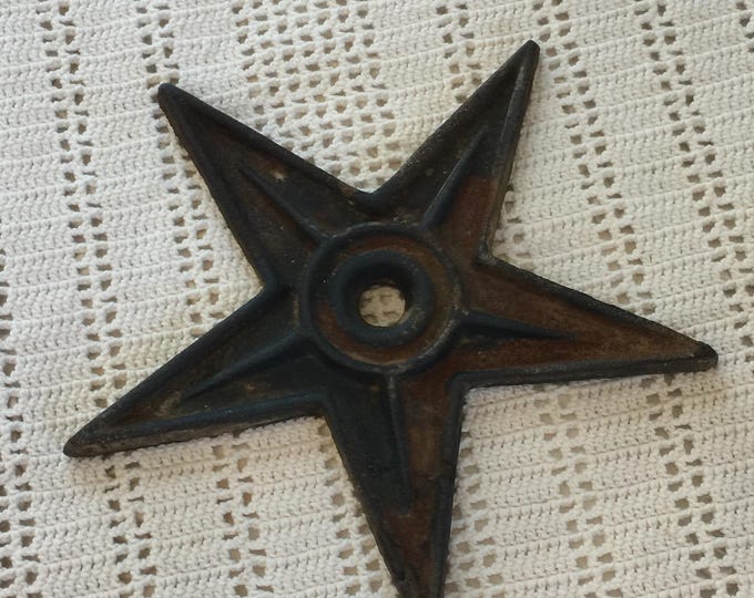 Vintage Cast Iron Large House Star. 7 3/4" Cast Iron Star for Indoor or ...