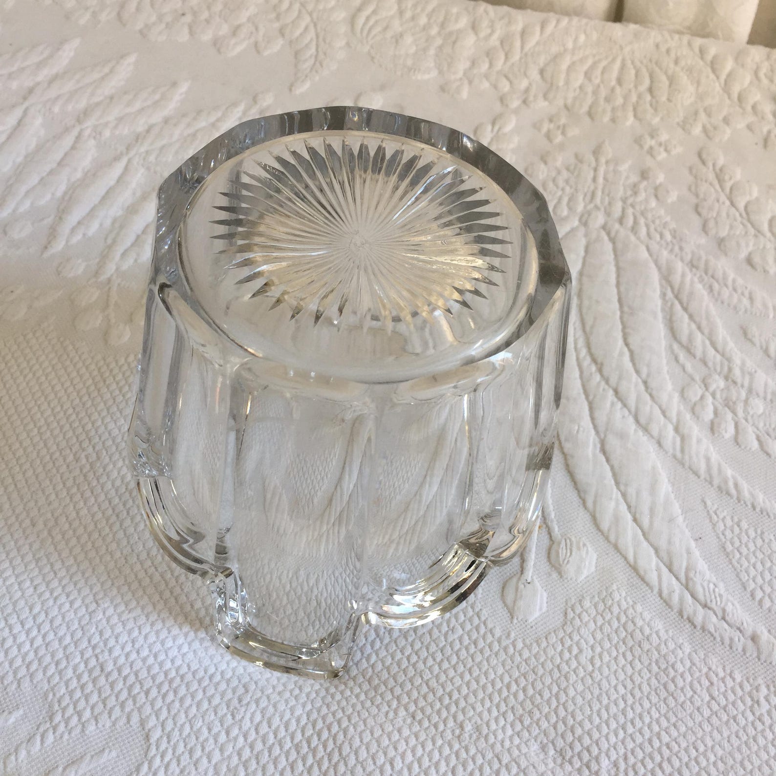 Vintage Heisey Scalloped Bowl With Stand up Handles, Ridged Edges and ...