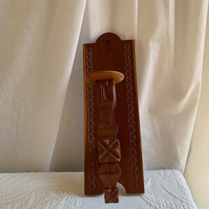 Vintage Wood Wall Sconce Romanian Hardwood Candle Wall Sconce. Carved ...