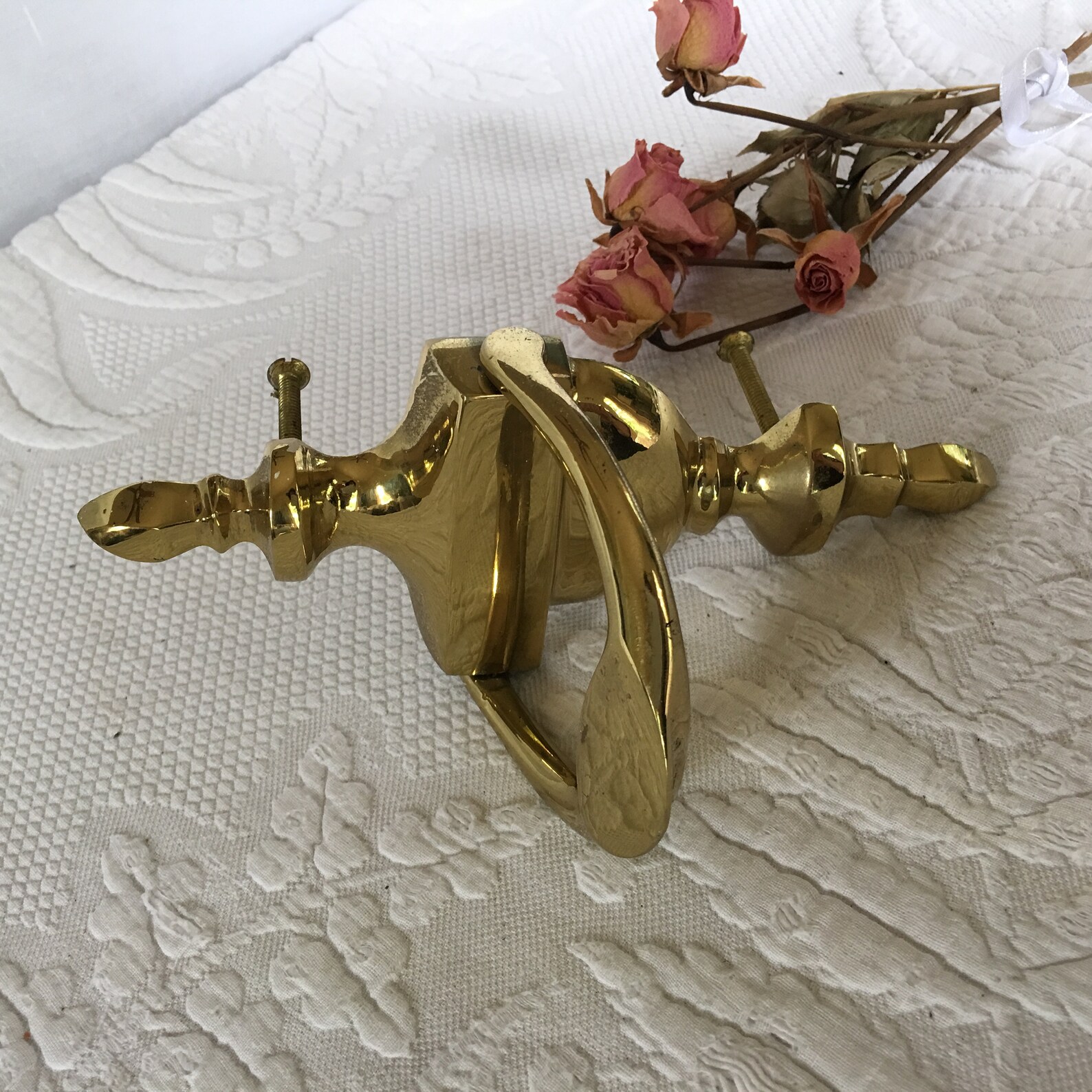 Vintage Gold Brass Door Knocker. Colonial Style Door Knocker. | Etsy