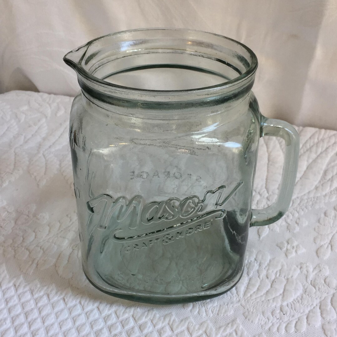 Vintage Mason Jar Pitcher for Liquids or Craft Storage. Great Pitcher ...
